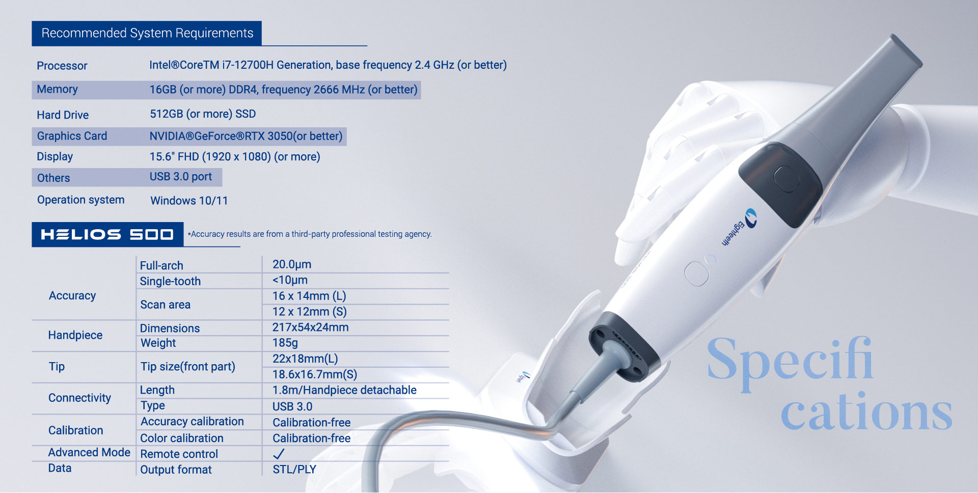 Helios 500 - Intraoral Scanner - Changzhou Sifary Medical Technology Co ...